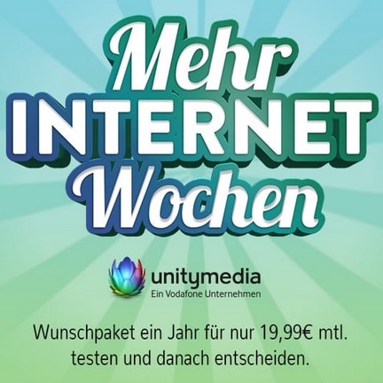 Unitymedia 2play Kabel-Flat ab eff. 19,61 € im Monat