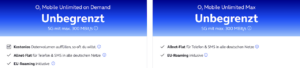 O₂ Unlimited im Vergleich: Unbegrenztes Datenvolumen