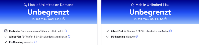 O₂ Unlimited im Vergleich: Unbegrenztes Datenvolumen