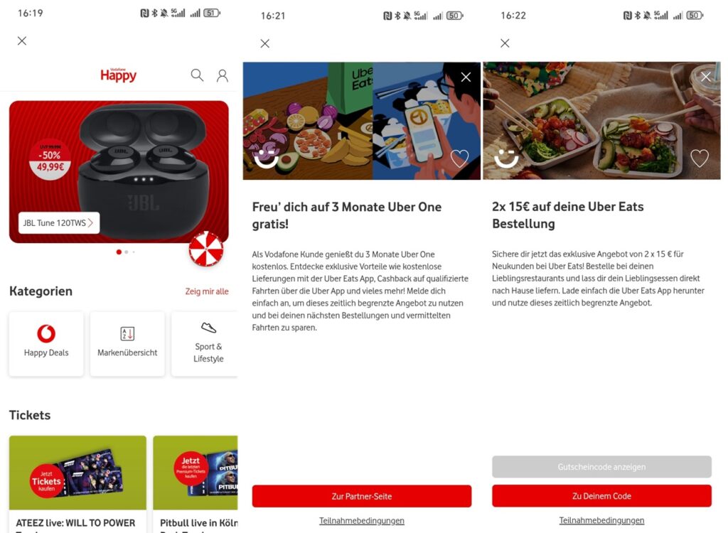 Vodafone Happy im Januar: Apache & Bushido Tickets, Ravensburger Gutschein