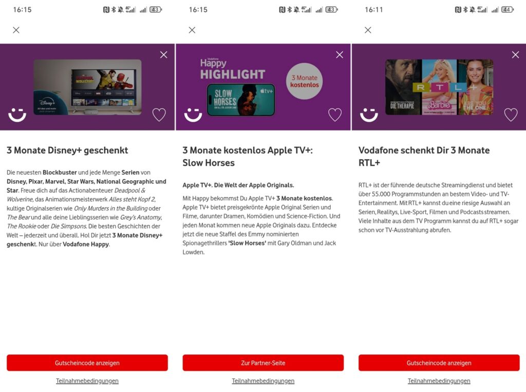 Vodafone Happy im Januar: Apache & Bushido Tickets, Ravensburger Gutschein