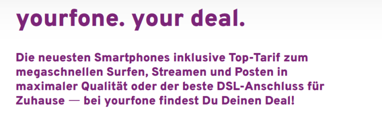 yourfone Tarife im Vergleich