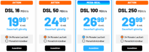 Drillisch DSL: sim.de-Tarife mit bis 250 MBit/s