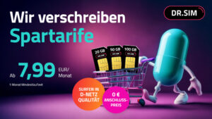 DR. SIM Angebote im D2-Netz mit bis zu 100 GB 5G