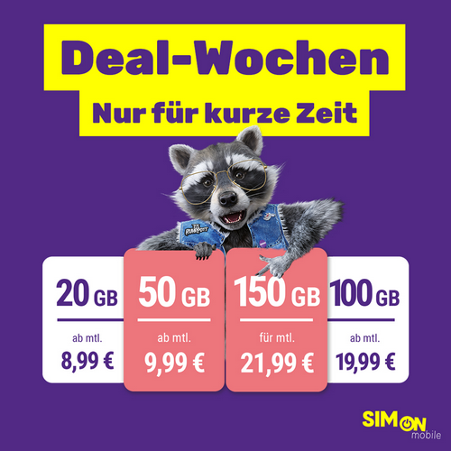 SIMon mobile Tarife: Das ist der Waschbär-Handytarif